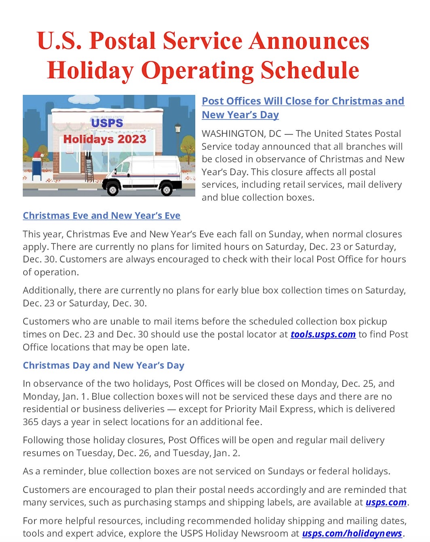 Is USPS Open on Christmas Eve in South Florida? - South Florida Classifieds